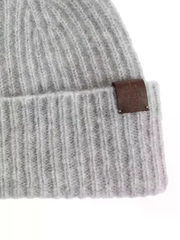 Eleventy Ribbed-knit Beanie - Grey