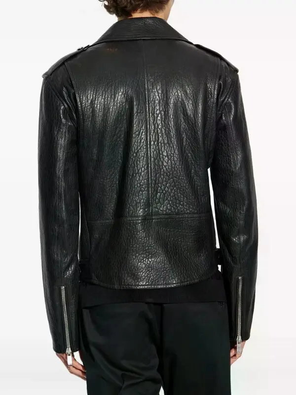 Alexander McQueen Textured Leather Biker Jacket