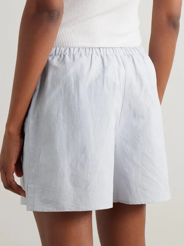 Proenza Schouler White Label Jana Striped Cotton And Linen-blend Shorts