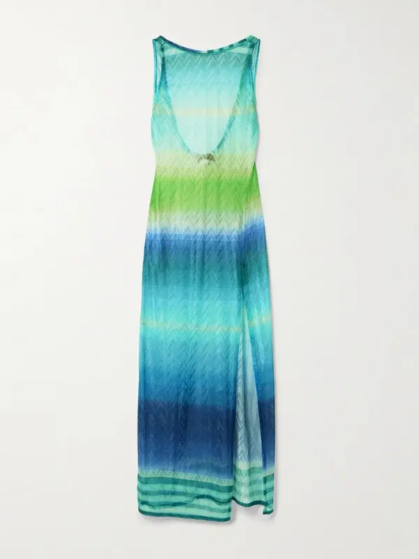 Missoni Dégradé Crochet-knit Maxi Dress - Blue