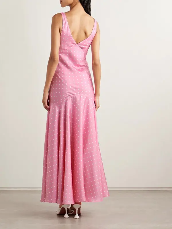 RODARTE Embellished Polka-dot Silk-satin Twill Gown