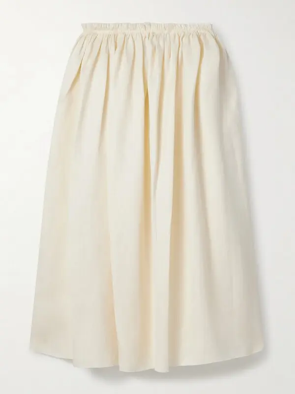 Gabriela Hearst Chiara Linen Midi Skirt - Neutrals