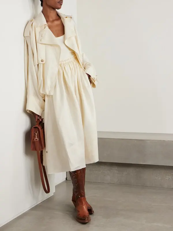 Gabriela Hearst Chiara Linen Midi Skirt - Neutrals