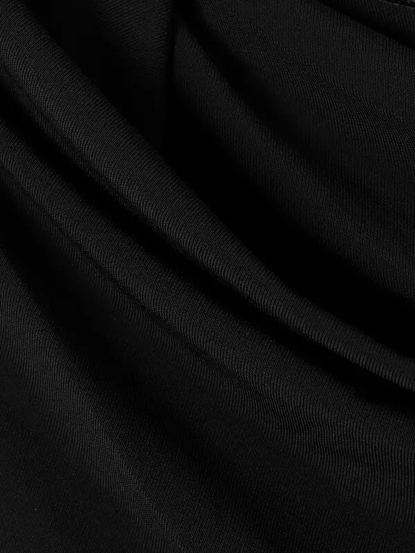Jacquemus The Drapeado One-sleeve Jersey Midi Dress - Black