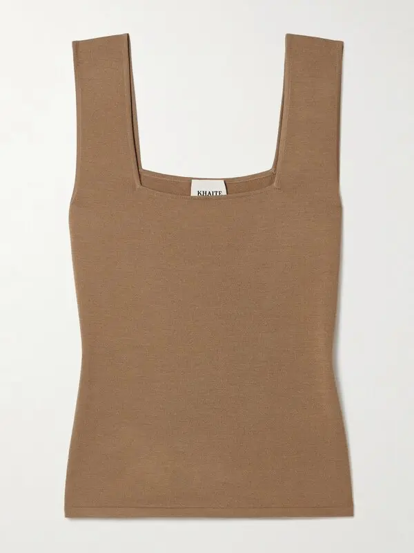 Khaite Sani Knitted Tank - Brown