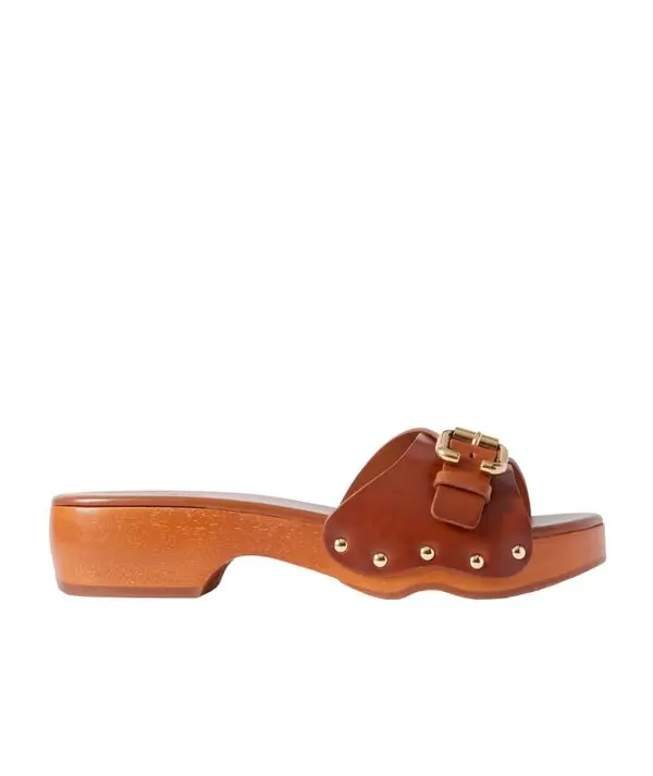 Chloé Jeannette Embellished Leather Mules