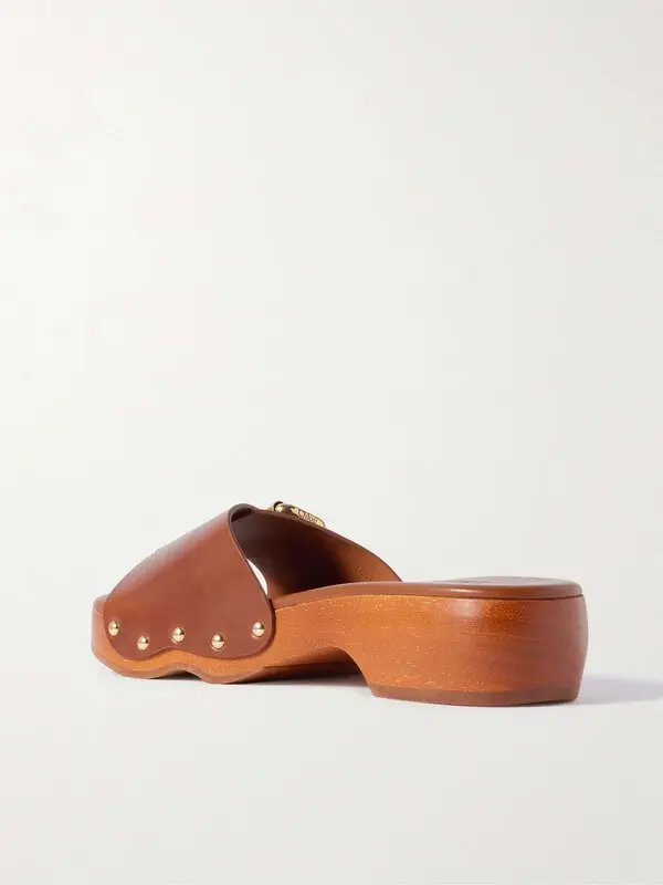 Chloé Jeannette Embellished Leather Mules
