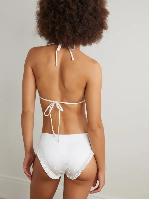 Chloé Ruffled Broderie Anglaise Triangle Bikini Top