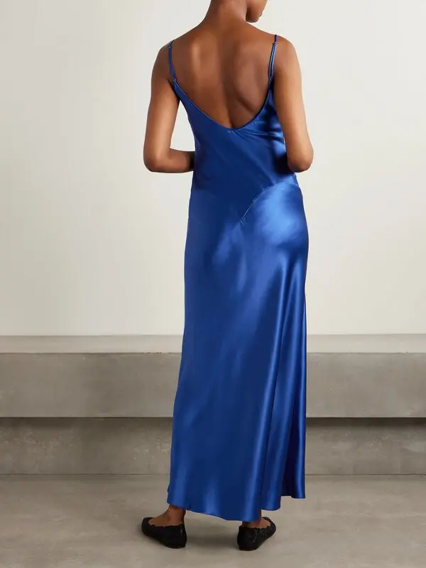 Gabriela Hearst Jesaba Silk-satin Maxi Dress - Blue