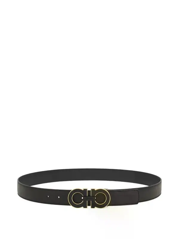 FERRAGAMO Gancini Leather Belt - Black