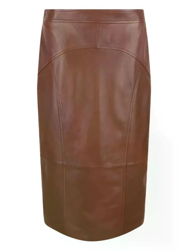 Max Mara Panelled Leather Midi Skirt