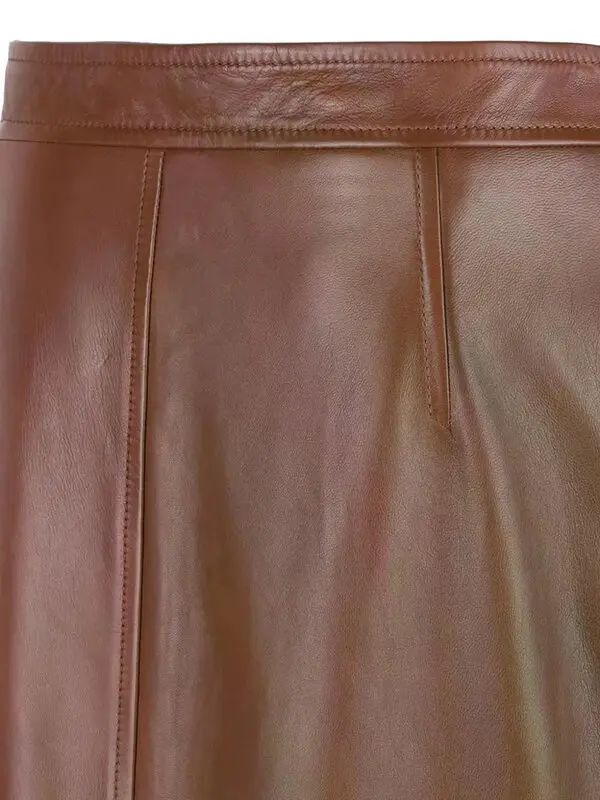 Max Mara Panelled Leather Midi Skirt