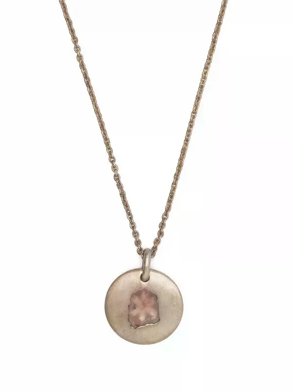 PARTS OF FOUR Disc Stone Necklace - Silver