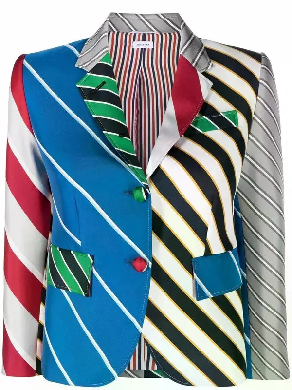 Thom Browne Striped Silk Blazer - Multicolour