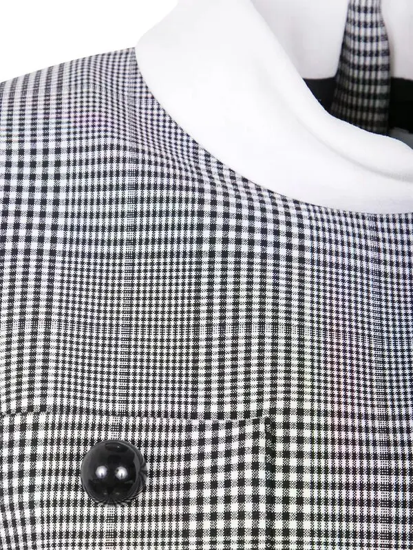 SELF-PORTRAIT Checked Cropped Vest