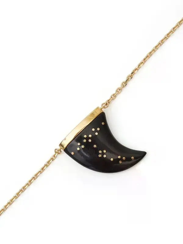 Isabel Marant Étoile Buffalo Horn Pendant Necklace With Metal Detail - Black