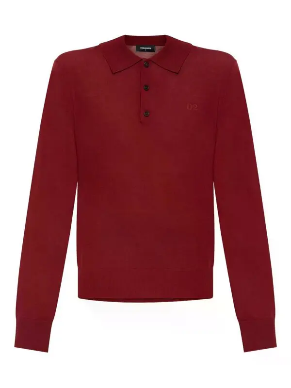 Dsquared2 Long-sleeve Polo Top With Embroidered Logo