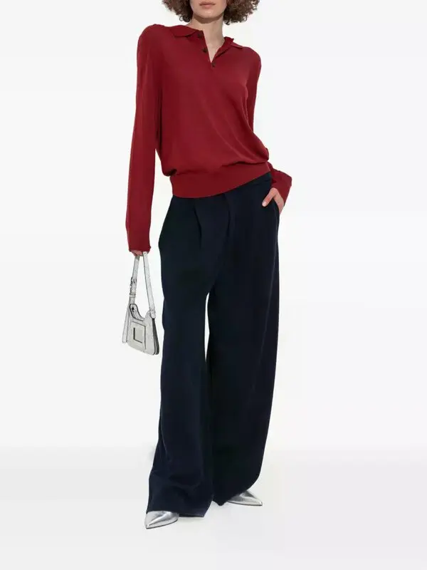 Dsquared2 Long-sleeve Polo Top With Embroidered Logo