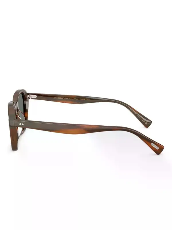 Oliver Spencer Eyles Square Frame Sunglasses - Brown