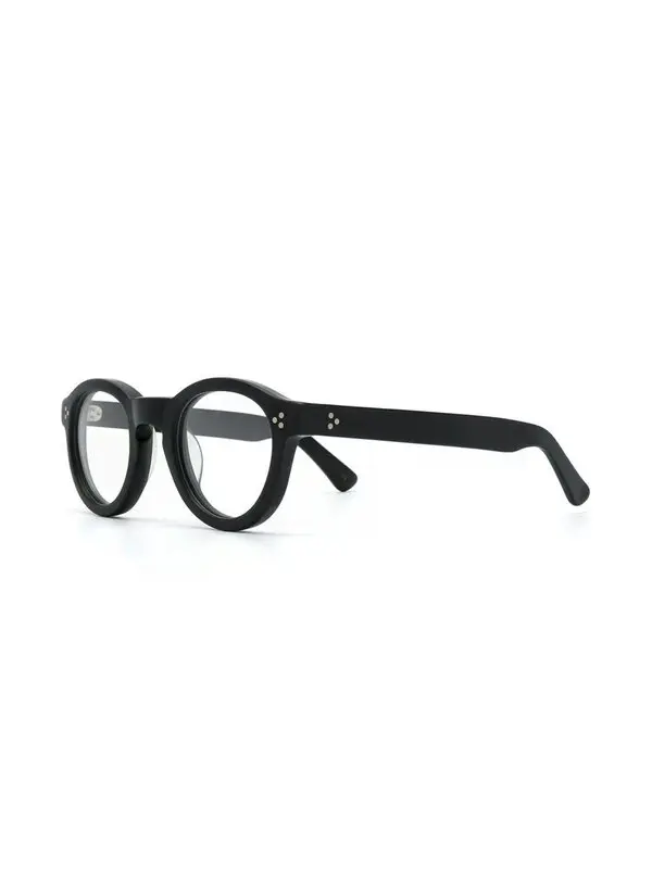 LESCA Gaston Round Frame Glasses - Black