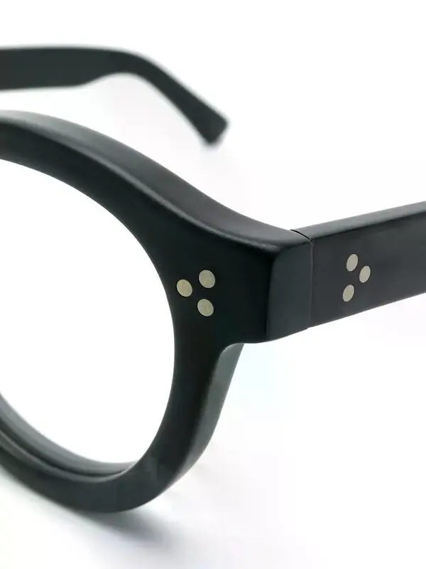 LESCA Gaston Round Frame Glasses - Black