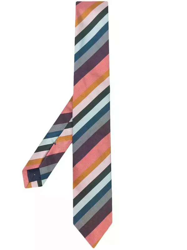 Paul Smith Diagonal-stripe Silk Tie - Blue