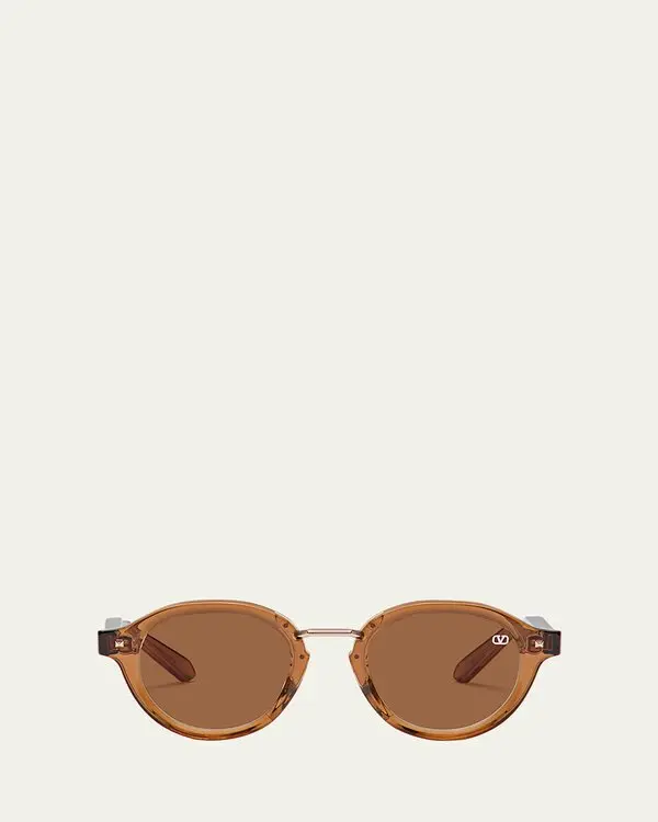 Valentino Garavani V-essential Iv Round Sunglasses - Brngld