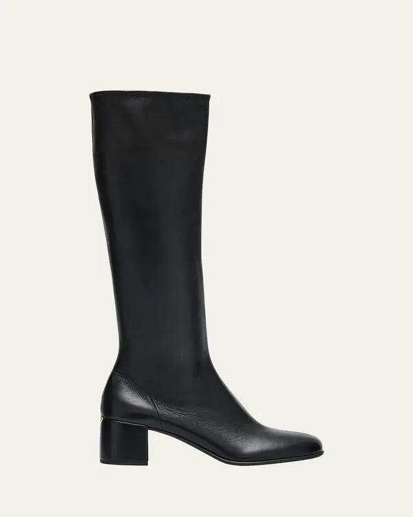 Prada Nappa Stretch Leather Knee-high Boots - Nero
