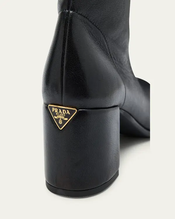Prada Nappa Stretch Leather Knee-high Boots - Nero