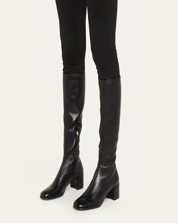 Prada Nappa Stretch Leather Knee-high Boots - Nero