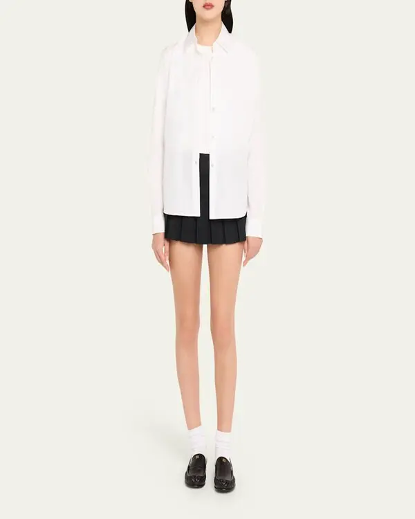 Miu Miu Ruched Leather Moccasin Loafers - Nero