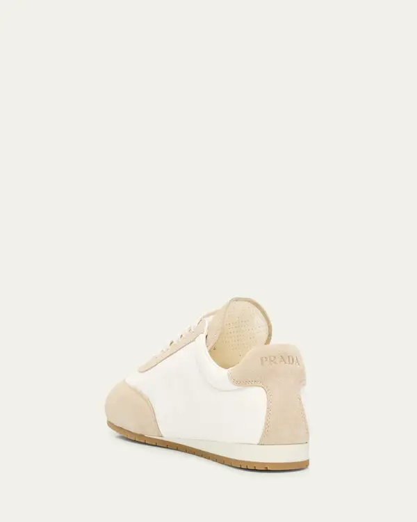 Prada Suede And Leather Low-top Sneakers
