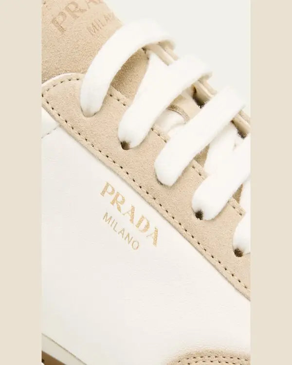 Prada Suede And Leather Low-top Sneakers