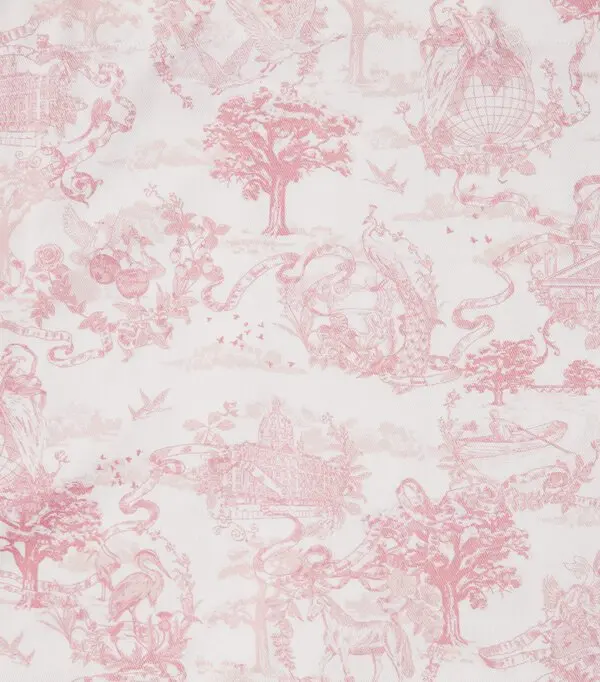 Harrods Cotton Embroidered Toile De Jouy Tablecloth - Pink