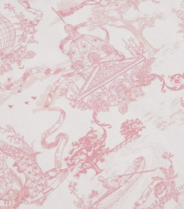 Harrods Cotton Embroidered Toile De Jouy Tablecloth - Pink