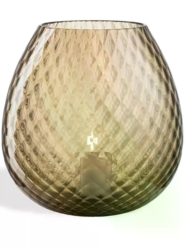 NASONMORETTI Macramé Glass Candle Holder - Brown