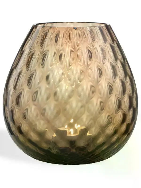NASONMORETTI Macramé Glass Candle Holder - Brown