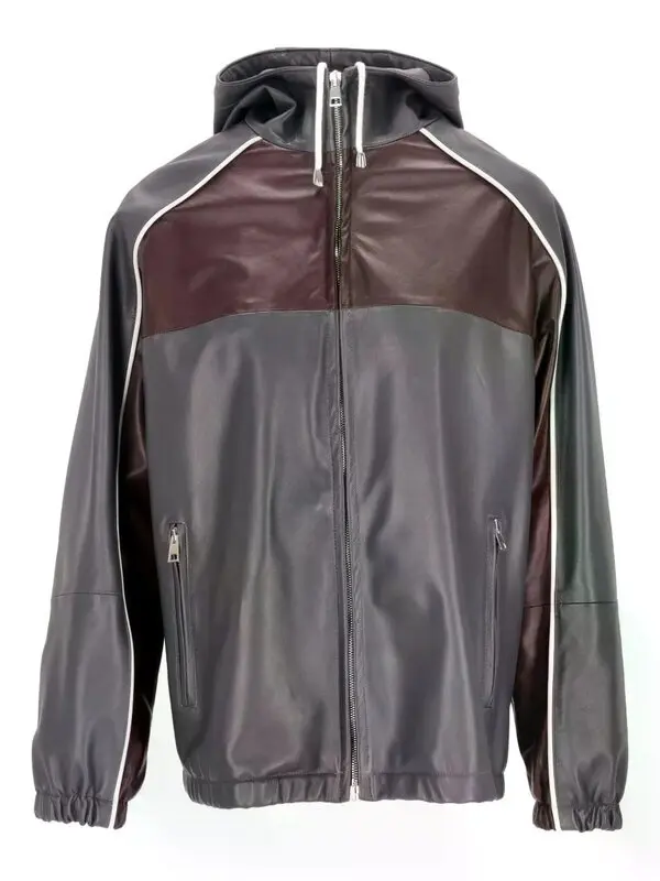 LA ROSE Elasticated Hooded Leather Jacket