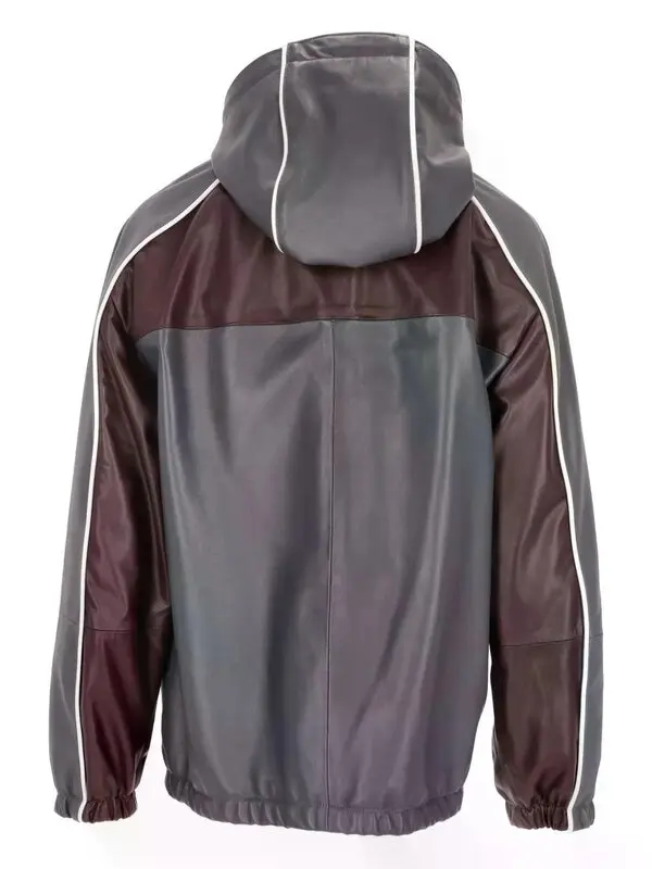 LA ROSE Elasticated Hooded Leather Jacket