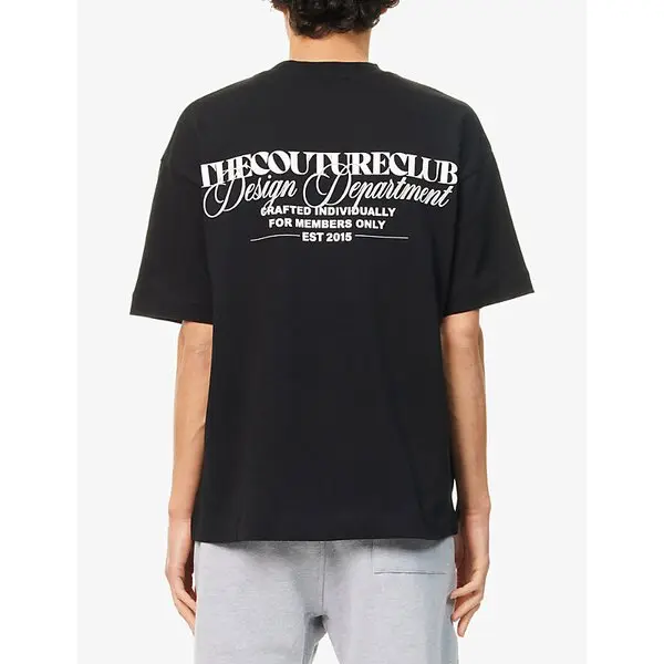 THE COUTURE CLUB Design Dept Graphic-text Print Cotton T-shirt - Black