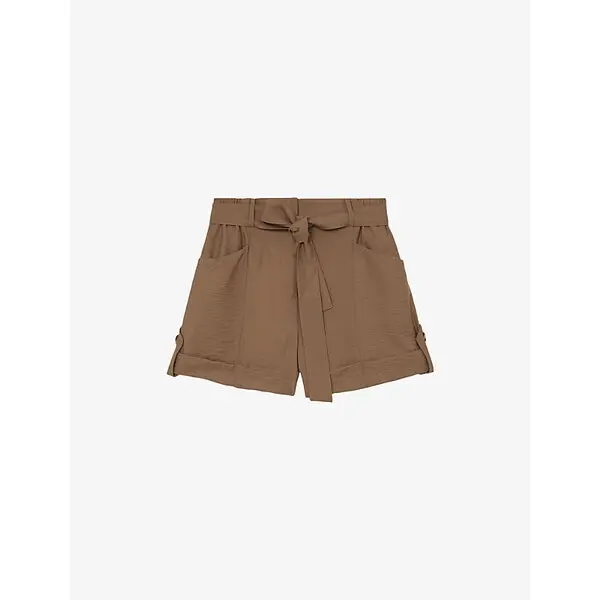 REISS Belted Woven Shorts - Neutral