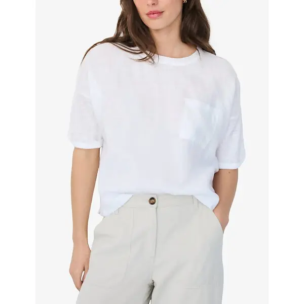 THE WHITE COMPANY Oversized-fit Linen T-shirt - White