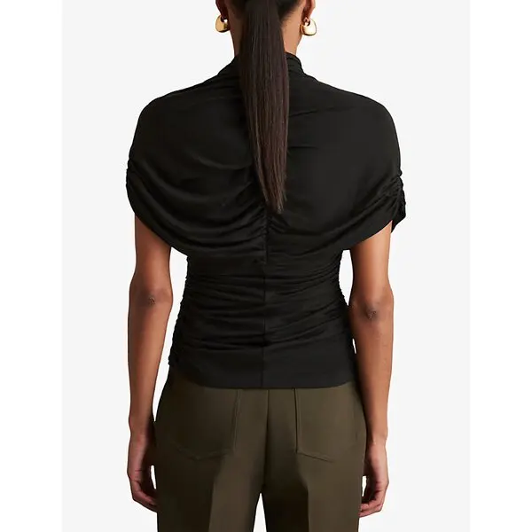REISS Draped Stretch-jersey Top