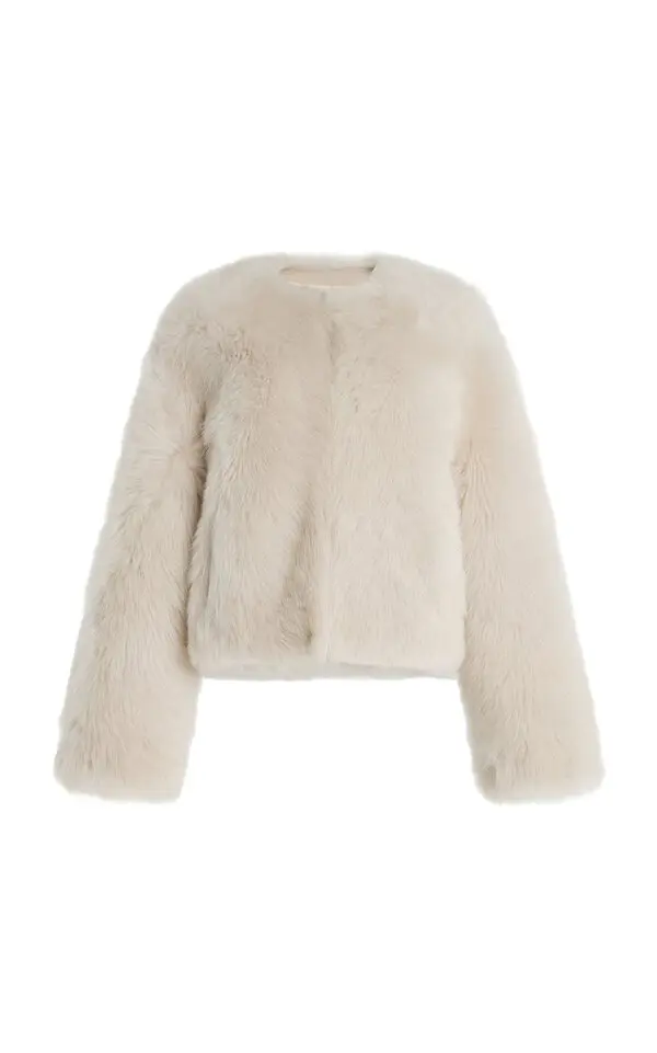NILI LOTAN Elan Shearling Jacket - Ivory