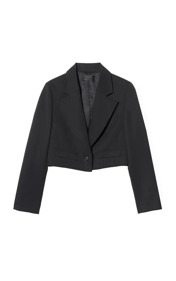 NILI LOTAN Belino Cropped Wool Jacket - Black