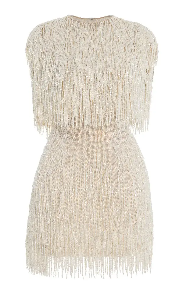 Oscar De La Renta Pearl-embellished Mini Dress - Ivory