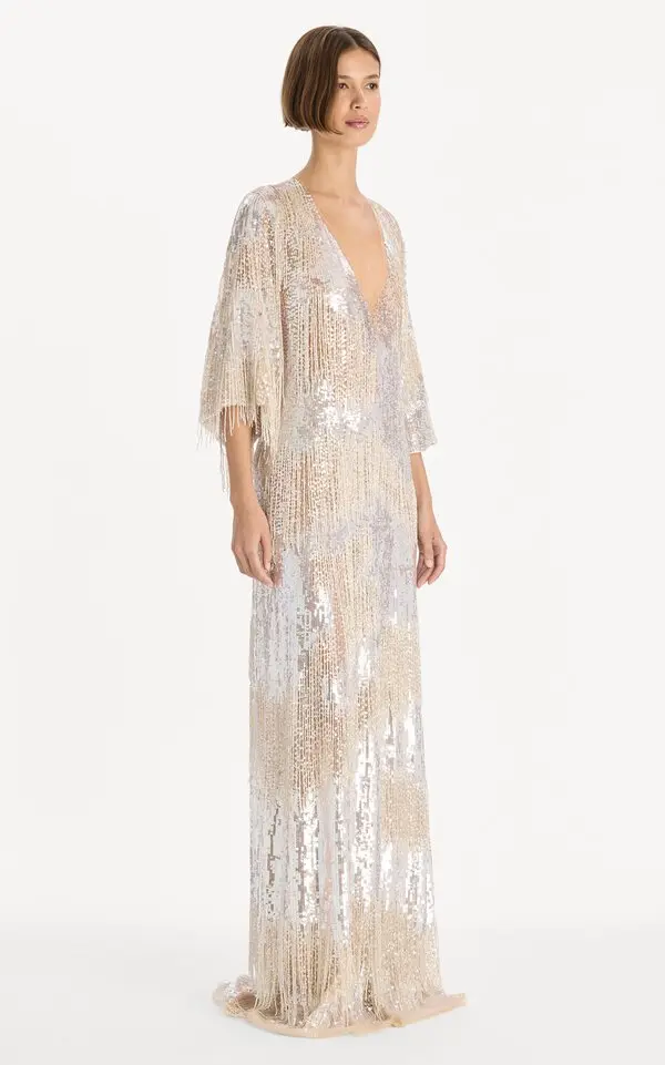 Oscar De La Renta Sequined Gown