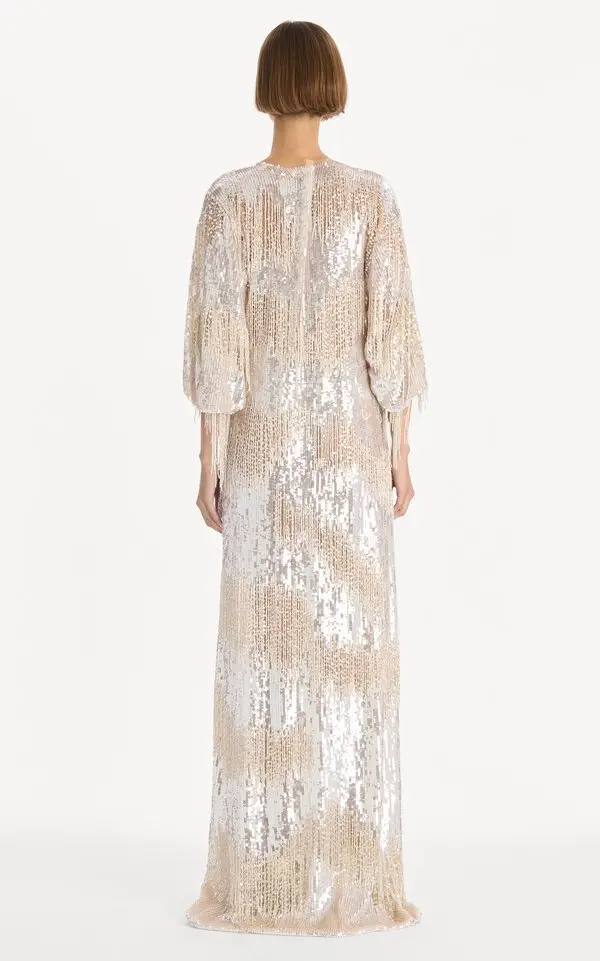 Oscar De La Renta Sequined Gown