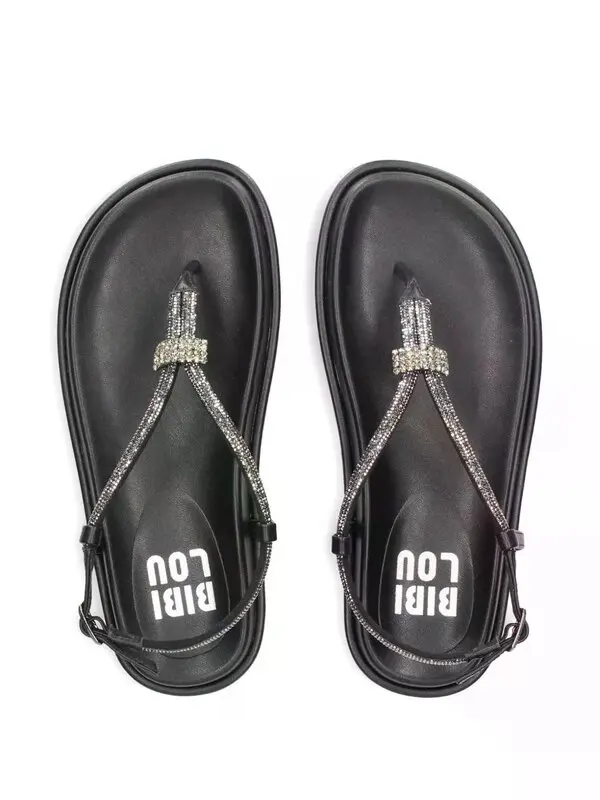 BIBI LOU Rhinestone-embellished Flat Sandals
