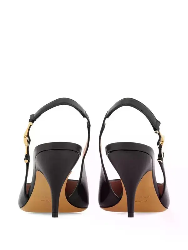 FERRAGAMO Slingback Leather Pumps - Black